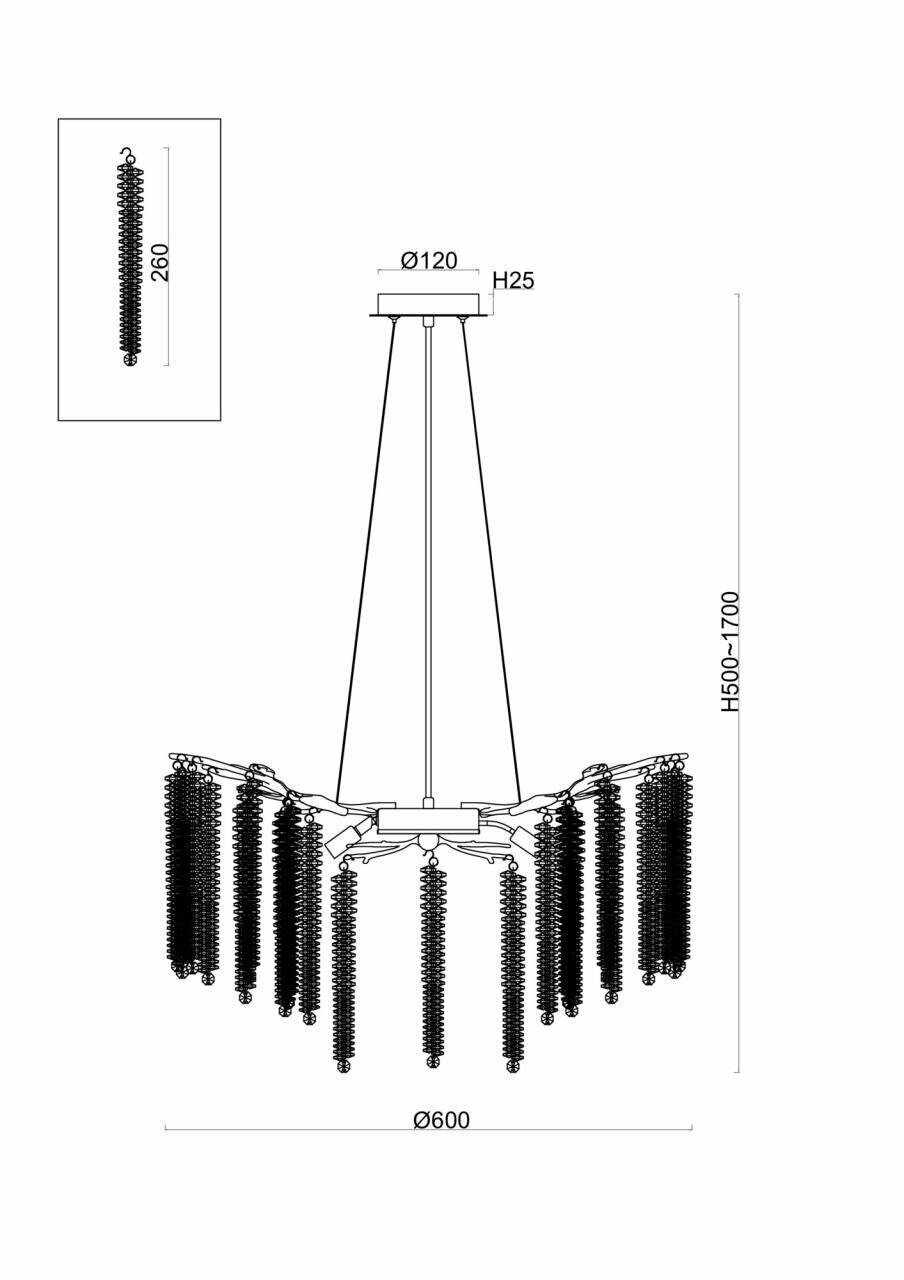 Светильник подвесной Freya Mineral, FR1010PL-08G, Стиль Классический