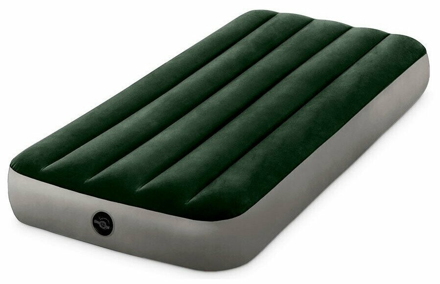 Надувной матрас Intex 64106, 191 см x 76 см x 25 см, до 136 кг, зеленый/серый