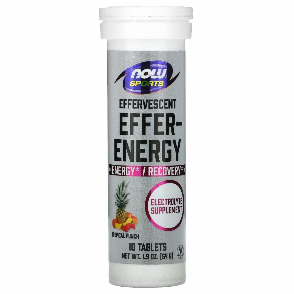 NOW Foods, Sports, Effer-Energy, шипучий пунш, 10 таблеток, 52 г (1,83 унции)