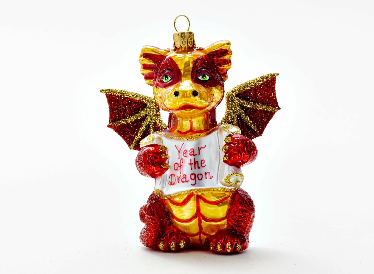 Елочная игрушка Китайский дракон красный