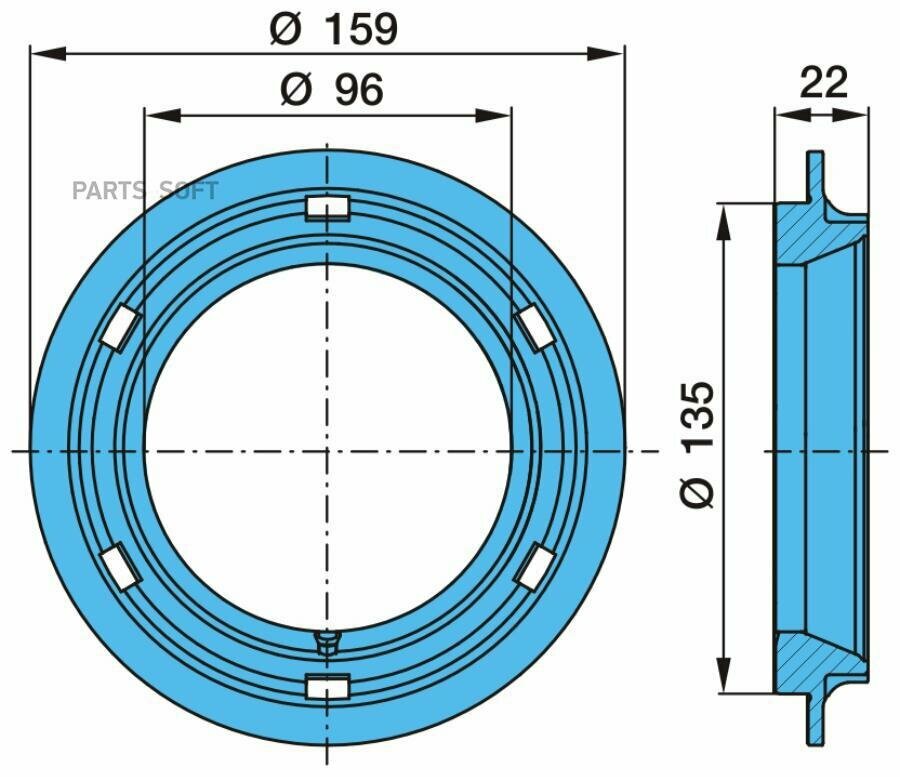 Кольцо ступицы металл! стопорная шайба 97/135/159x22 BPW ECO 10t BPW арт. 0337007620