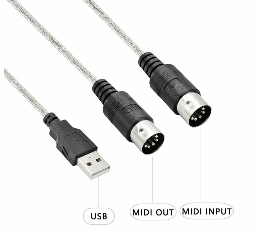 Кабель MIDI-USB, 1,9м, для ноутбука и музыкального оборудования
