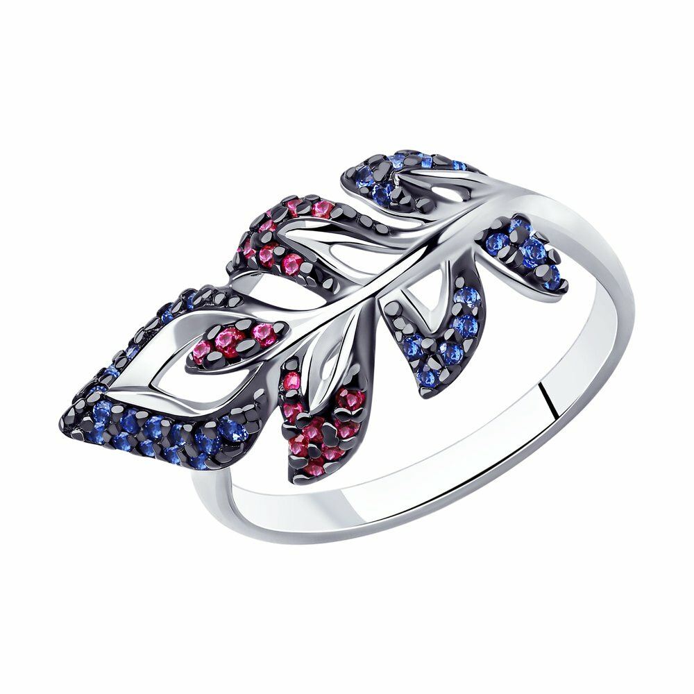 Кольцо, серебро, 925 проба, фианит