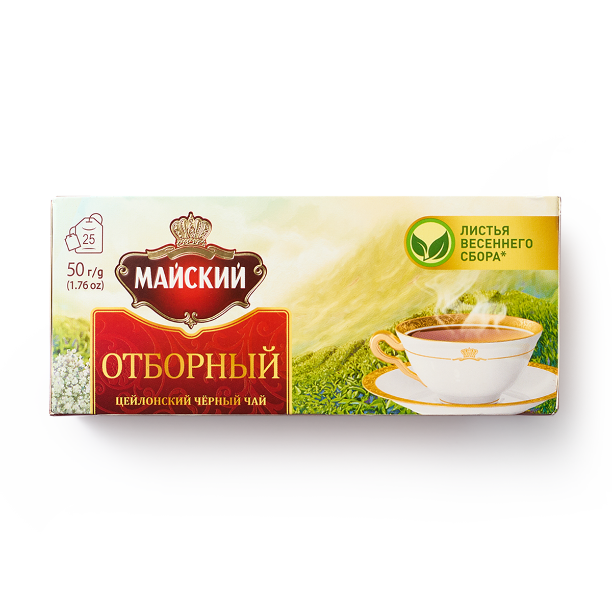 Чай Цейлонский Майский, черный, 25 пакетиков в упаковке, 50 г
