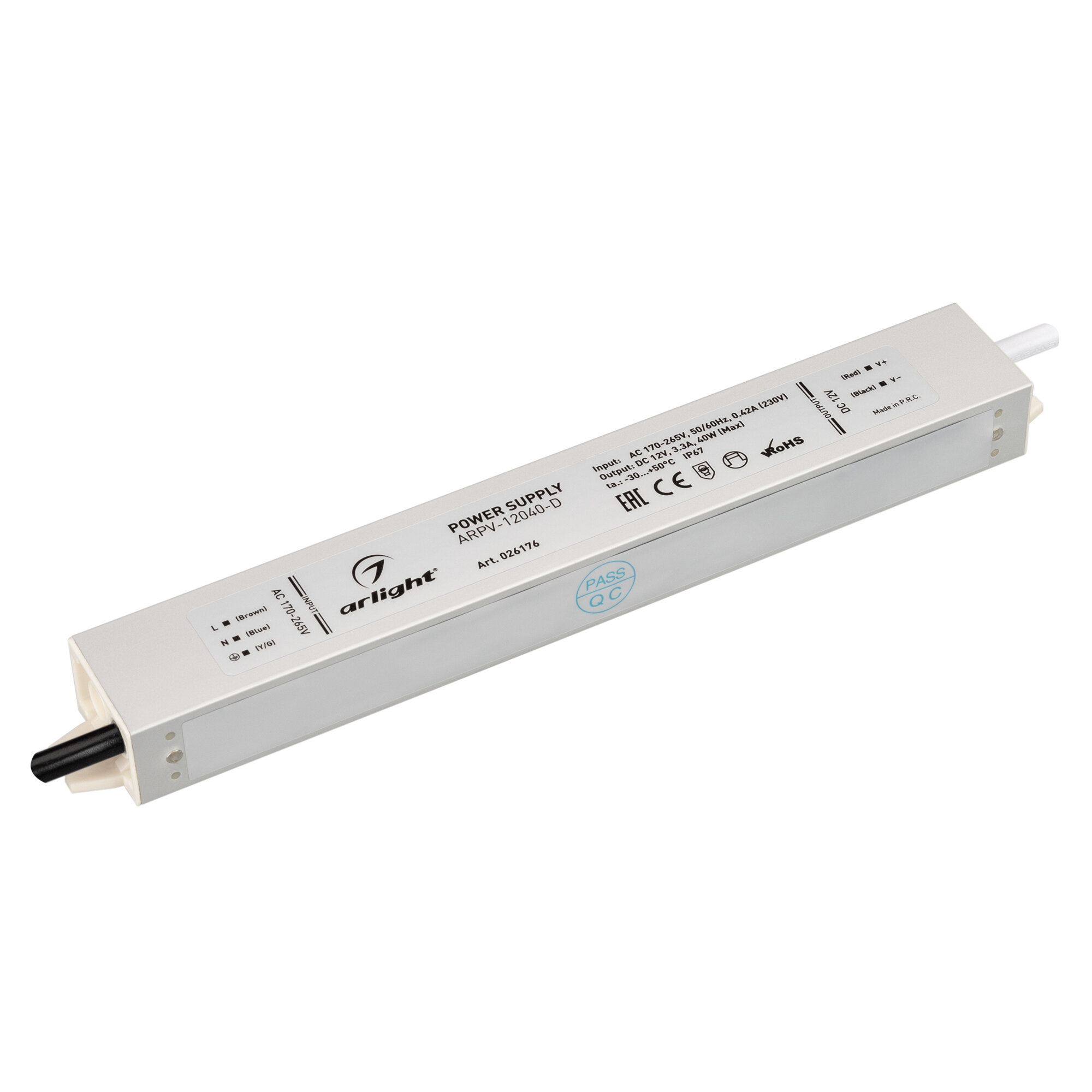 Источник напряжения Arlight Блок питания ARPV-12040-D (12V, 3.3A, 40W)