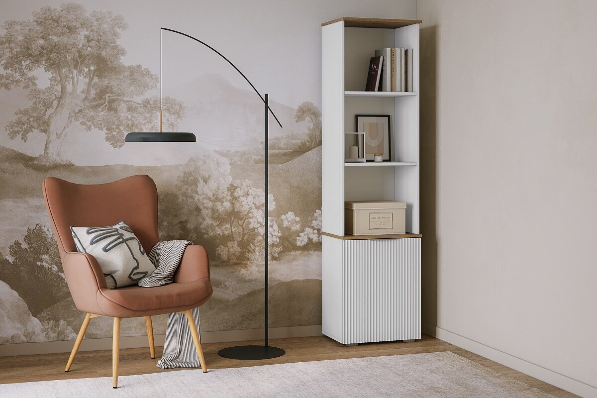 Стеллаж МебельЛэнд24 Салерно 1 Белый 50x36x190