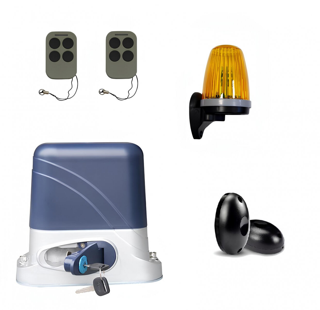 Автоматика для откатных ворот KSL-800 FULL-3K, комплект: привод, 2 пульта, фотоэлементы, лампа