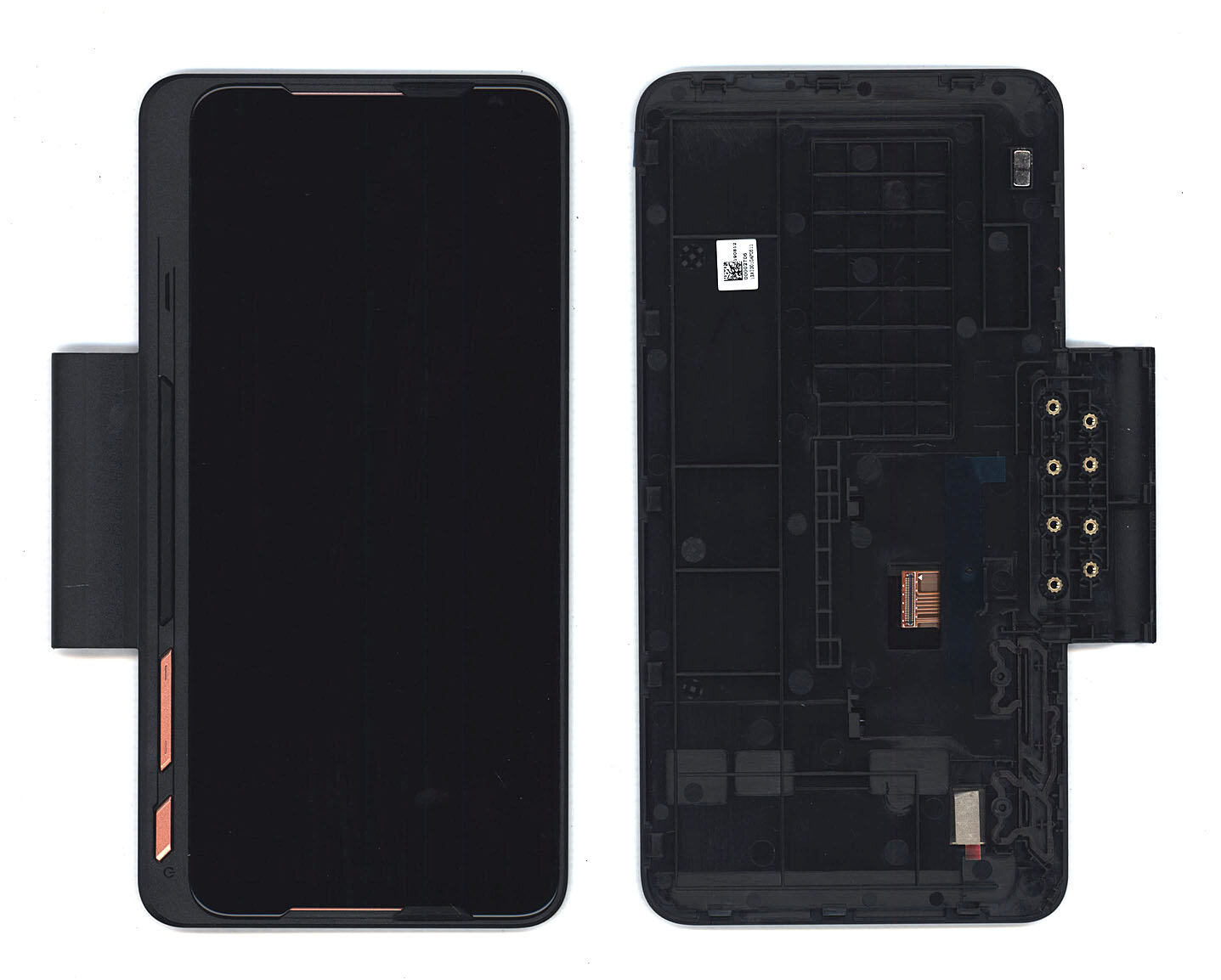 Дисплей (модуль) станции для телефона Asus ROG Phone II (ZS660KLS), черный с рамкой