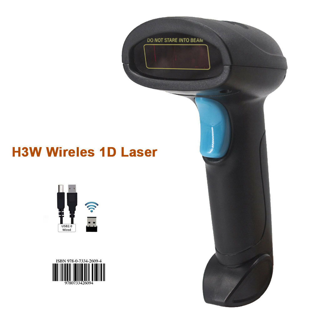 1D лазерный сканер штрих-кодов с красным светом, Bluetooth 2D беспроводной сканер штрих-кодов для экспресс-логистики, проводной сканер