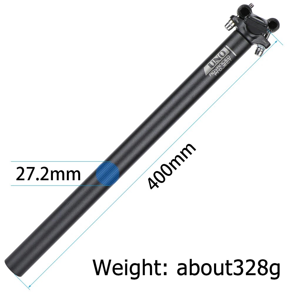 UNO Алюминиевый подседельный штырь 30.9-32.0 мм черный 27.2X400MM