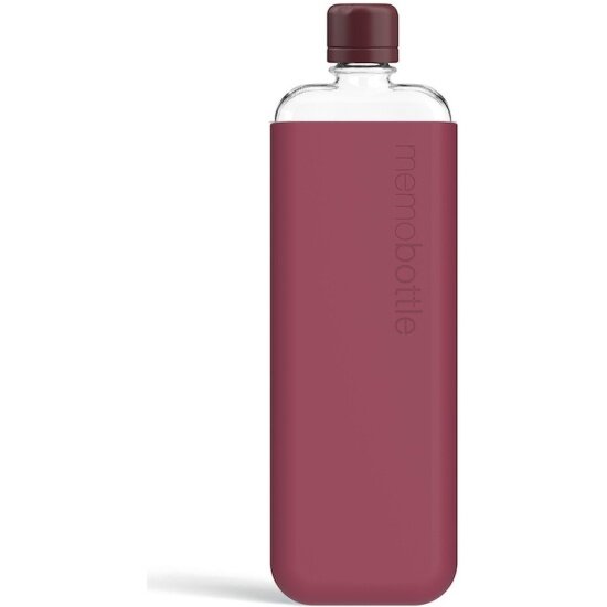 Бутылка Memobottle с силиконовым чехлом Slim, бордовый