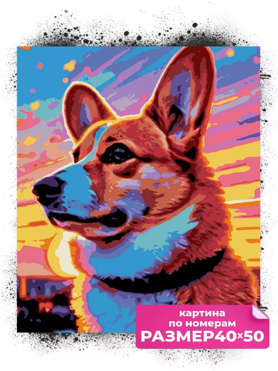 Картина по номерам Корги 40x50см Холст на Подрамнике