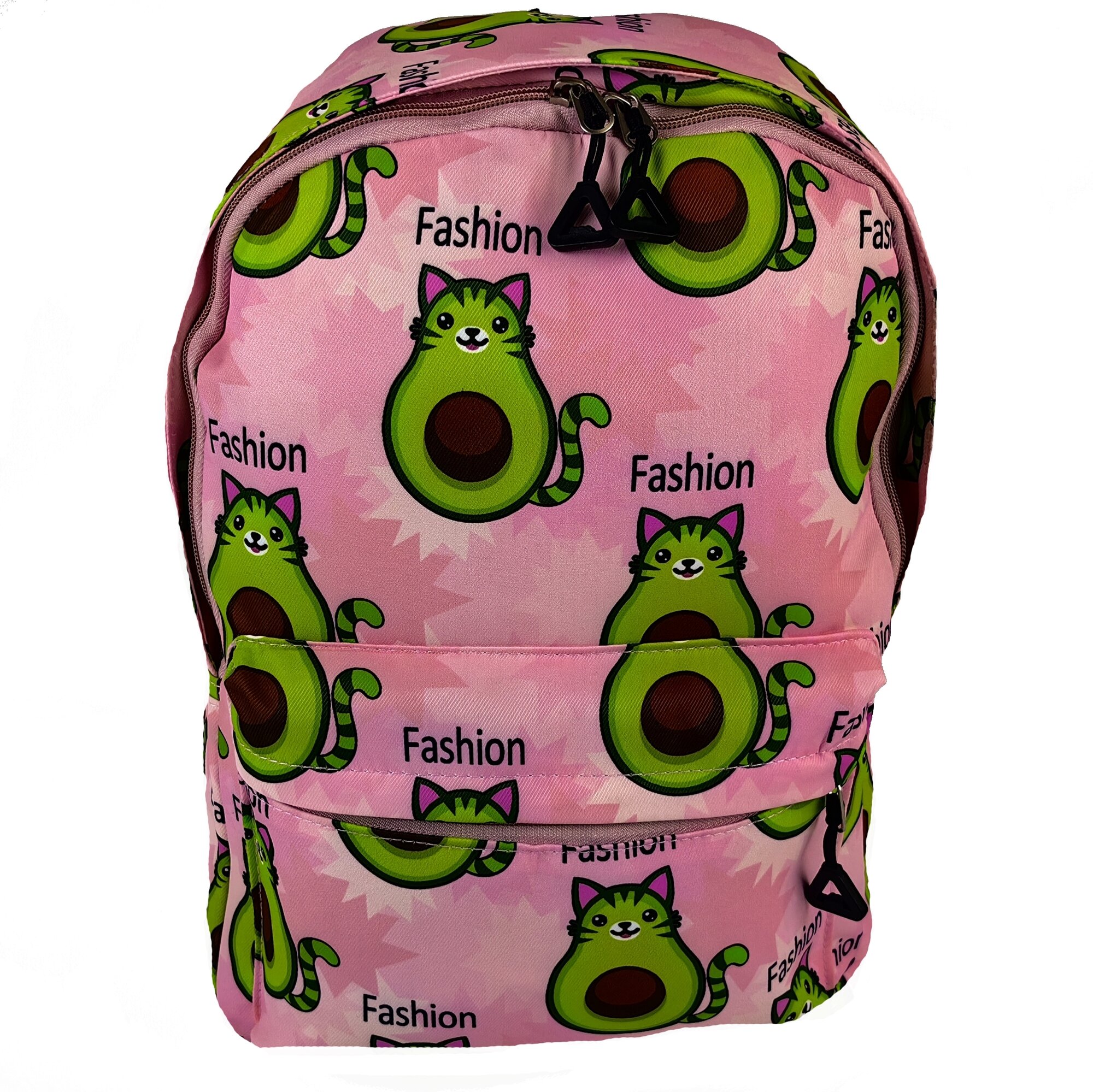Рюкзак-ранец школьный "Котик Авокадо / Fashion Avocato" для девочки, 25л, 40*27*20 см, светло-розовый