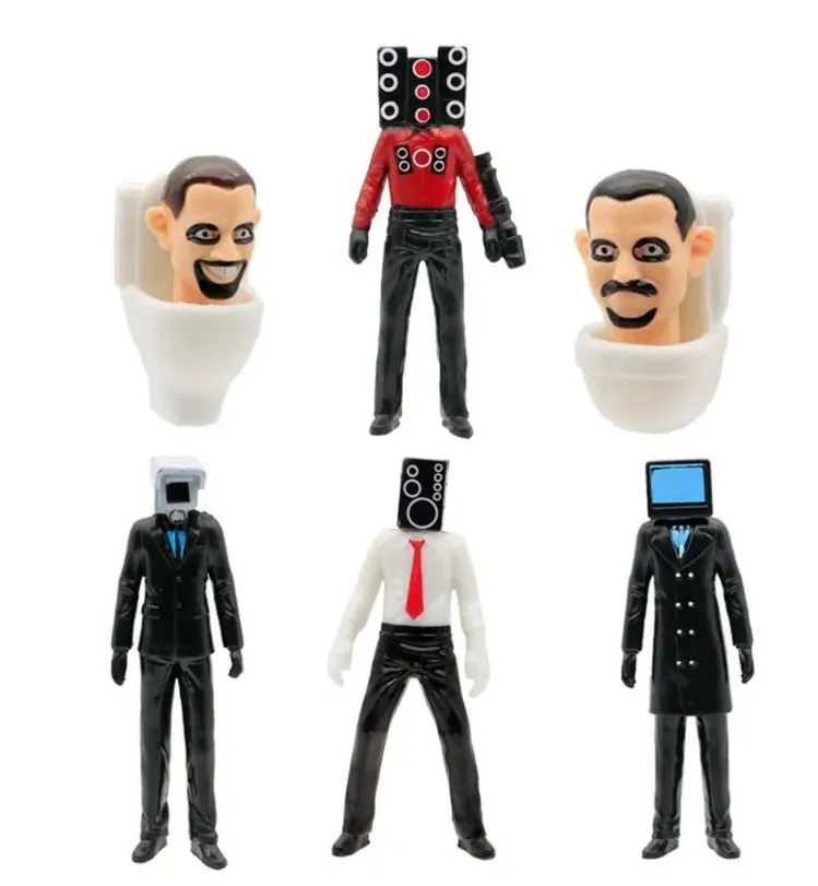 Набор фигурок из 6 шт Скибиди туалет Skibidi Toilet (5-11см)