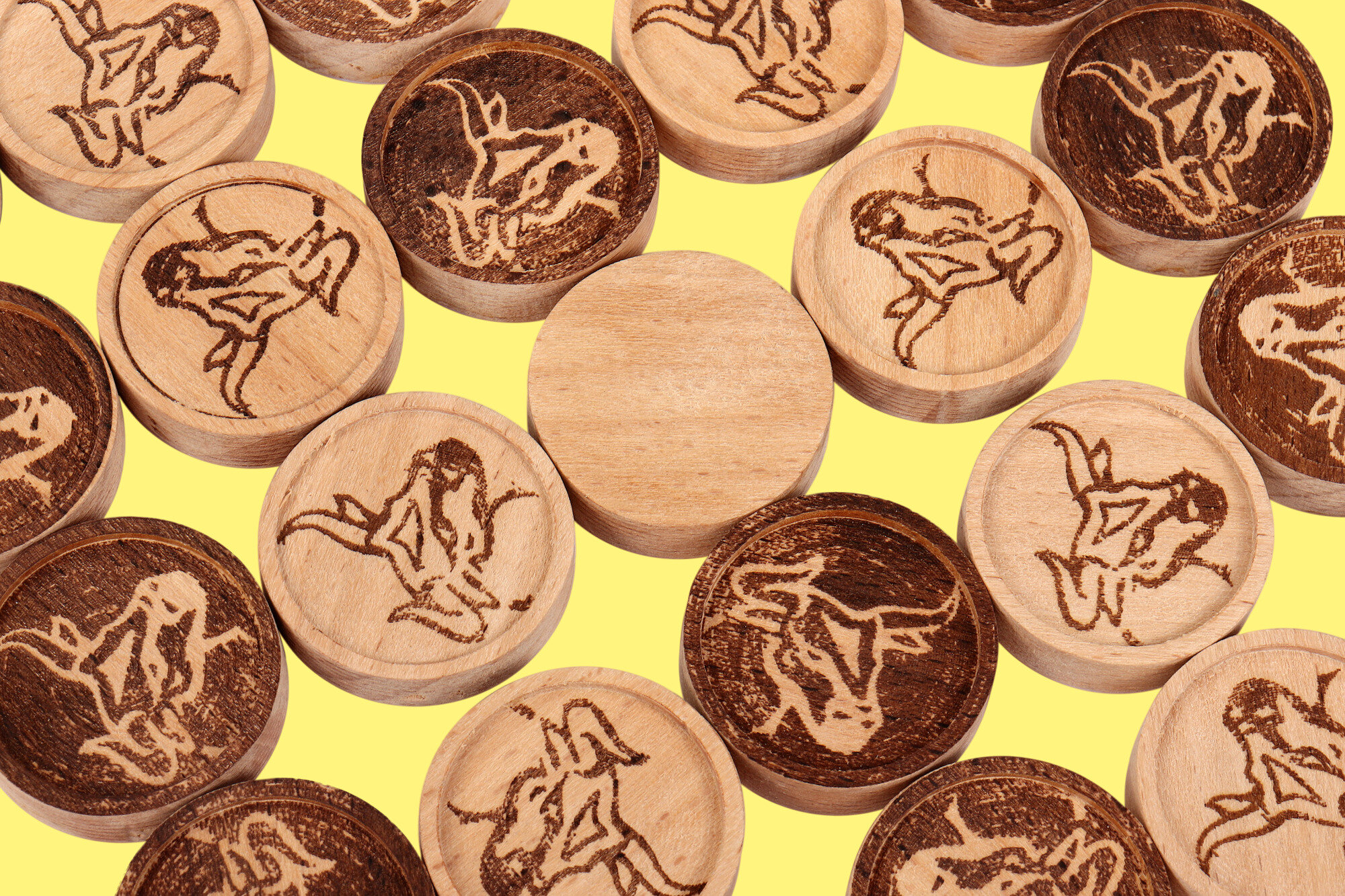 Фишки для нард, фишки для шашек 30 мм Бык (бук)