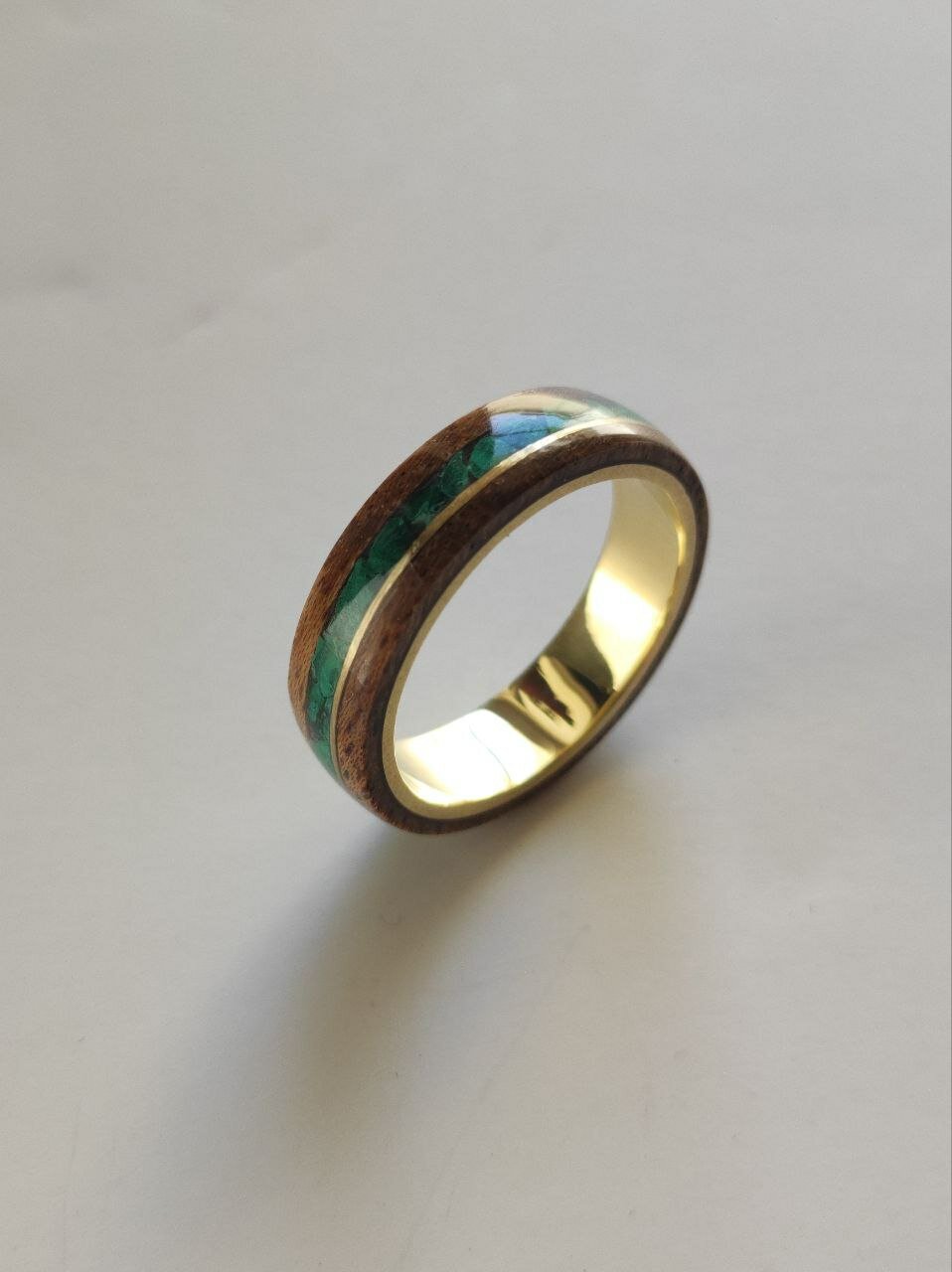 Кольцо RetroGlow, малахит