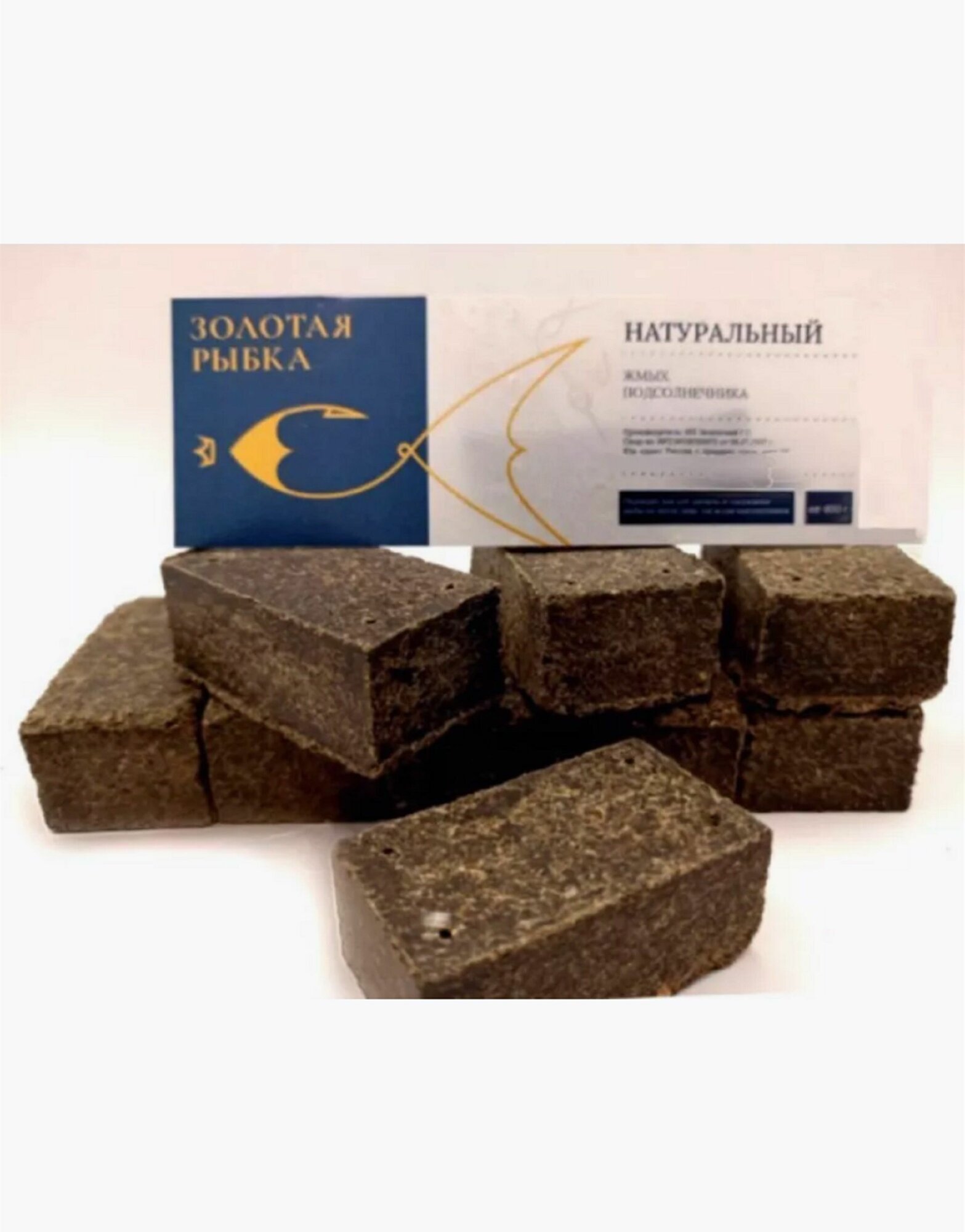 Макуха, жмых подсолнечника 10 шт, размер 2*3*4 см, рыболовная приманка