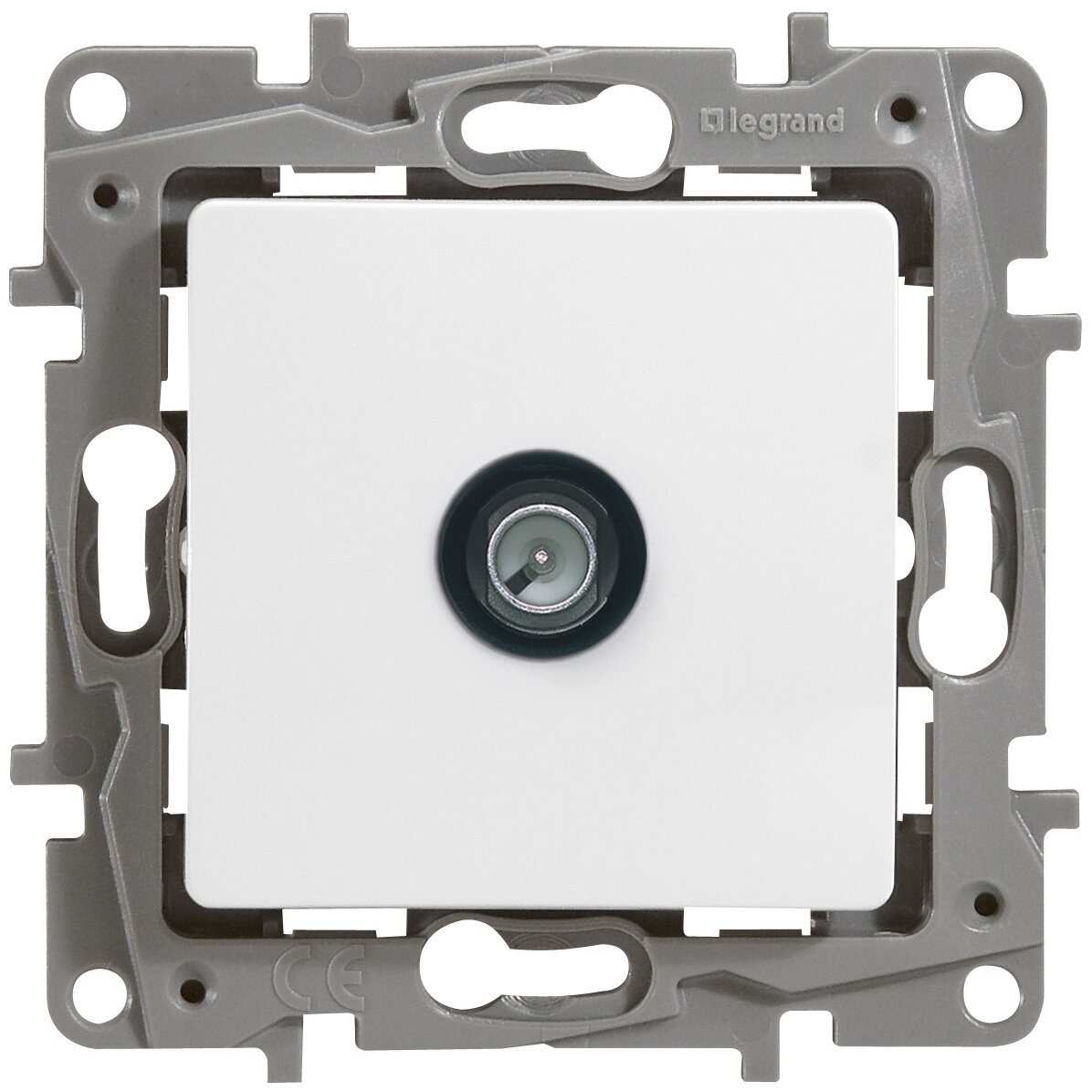 Розетка ТВ (антенное гнездо) ETIKA Daccord (ранее Legrand), скрытый монтаж, цвет белый, арт. 672251 IP20