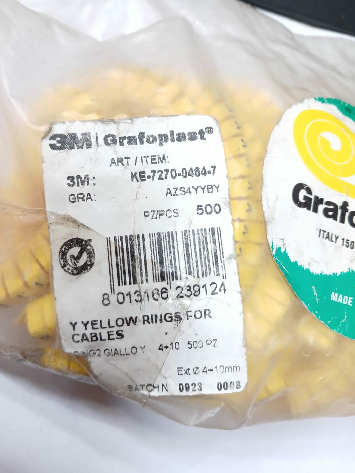 Колечко маркировочное Y, 4-8 мм. черное на желтом (уп.500шт) AZS4YYBY DKC