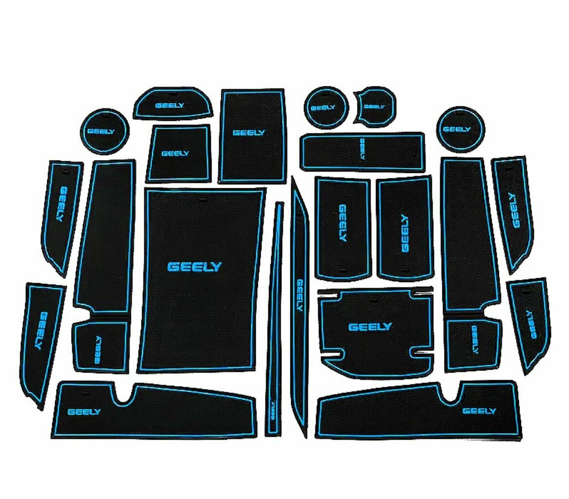 Комплект силиконовых ковриков в салон Geely Okavango / Джили Окаванго 2024-2025г. в blue