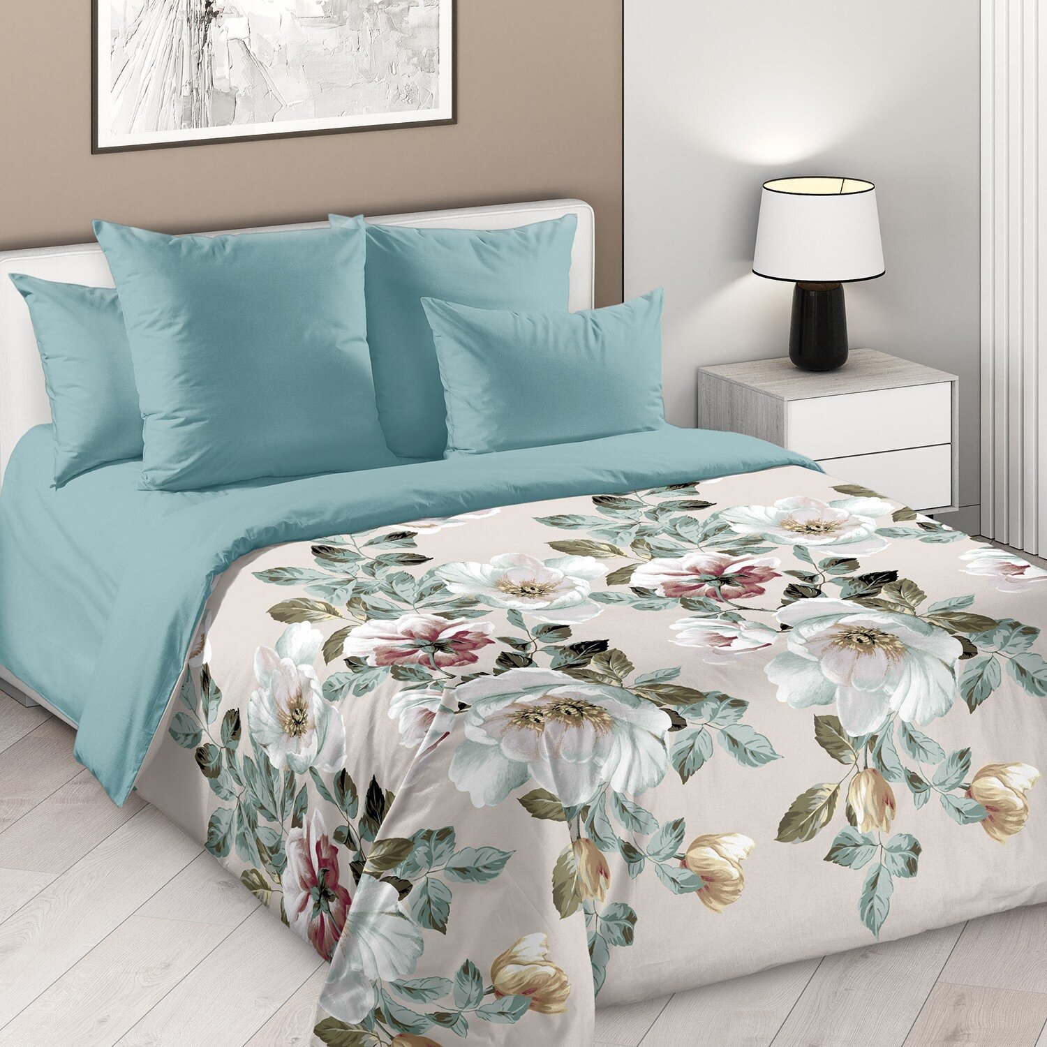 Покрывало из перкали 200х225 стеганое Милагрос 1 беж