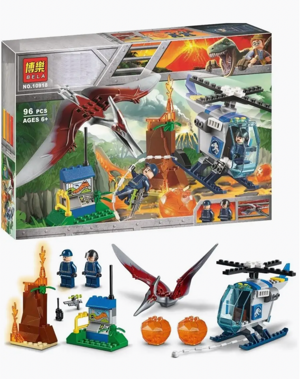 Конструктор Динозавры: Побег Птеранодона - 96 деталей/подарок для ребенка