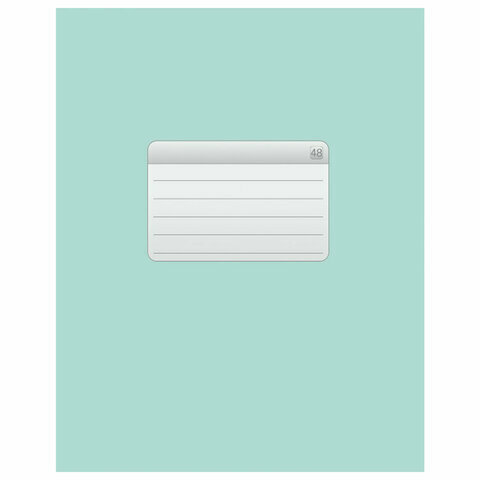 Тетрадь А5, 48 л, HATBER-ECO скоба, офсет №2 эконом, клетка, обложка мелованная бумага, "Зеленая", 48Т5D1, 48Т5D1_27731