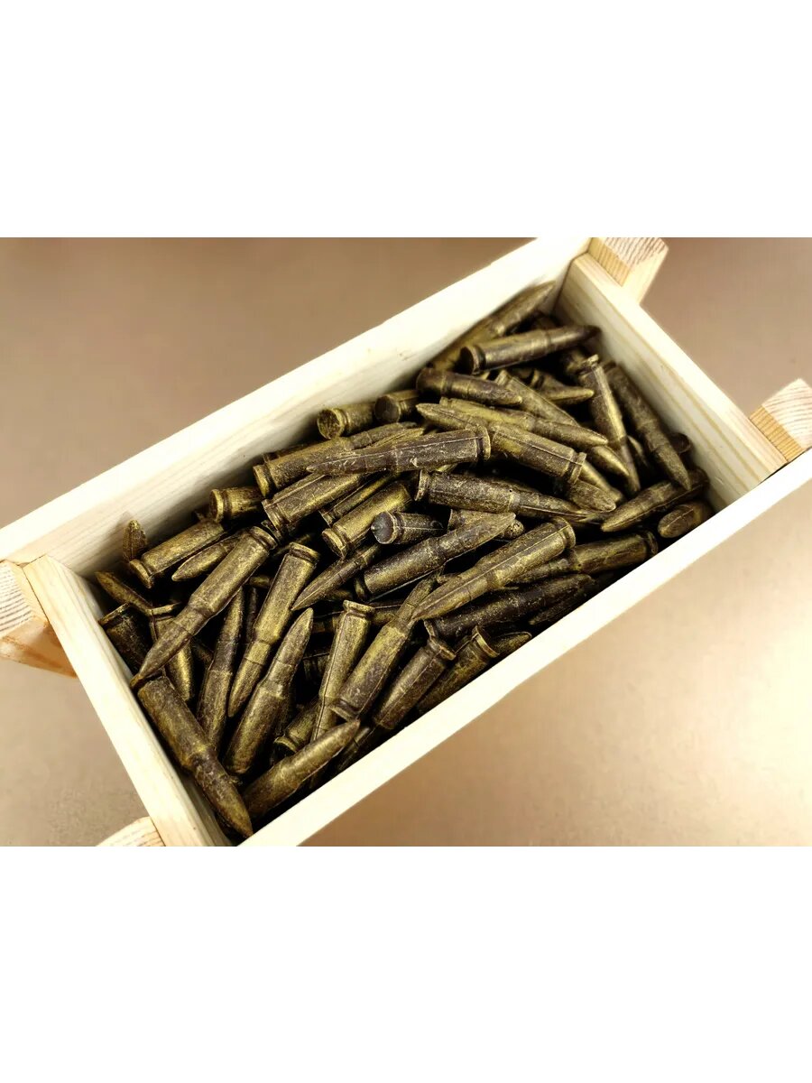 Шоколадные патроны chocolaVie, в деревянном ящичке, 500г, подарок мужчине