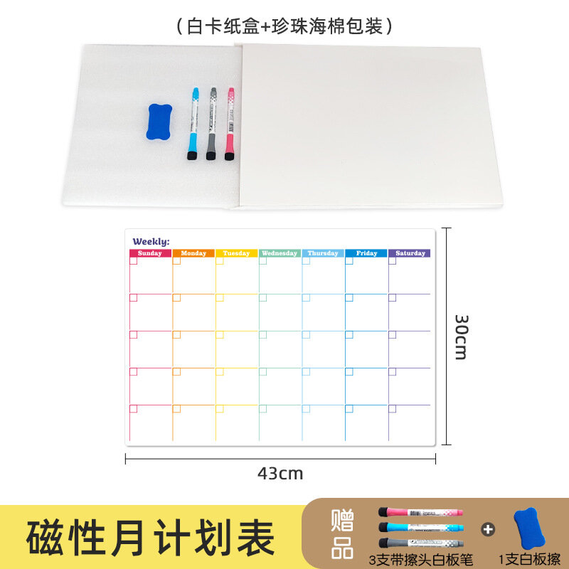 В наличии магнит на холодильник A3, еженедельный и ежемесячный планировщик, стираемая доска для заметок, белая доска для сообщений, подарочная коробка