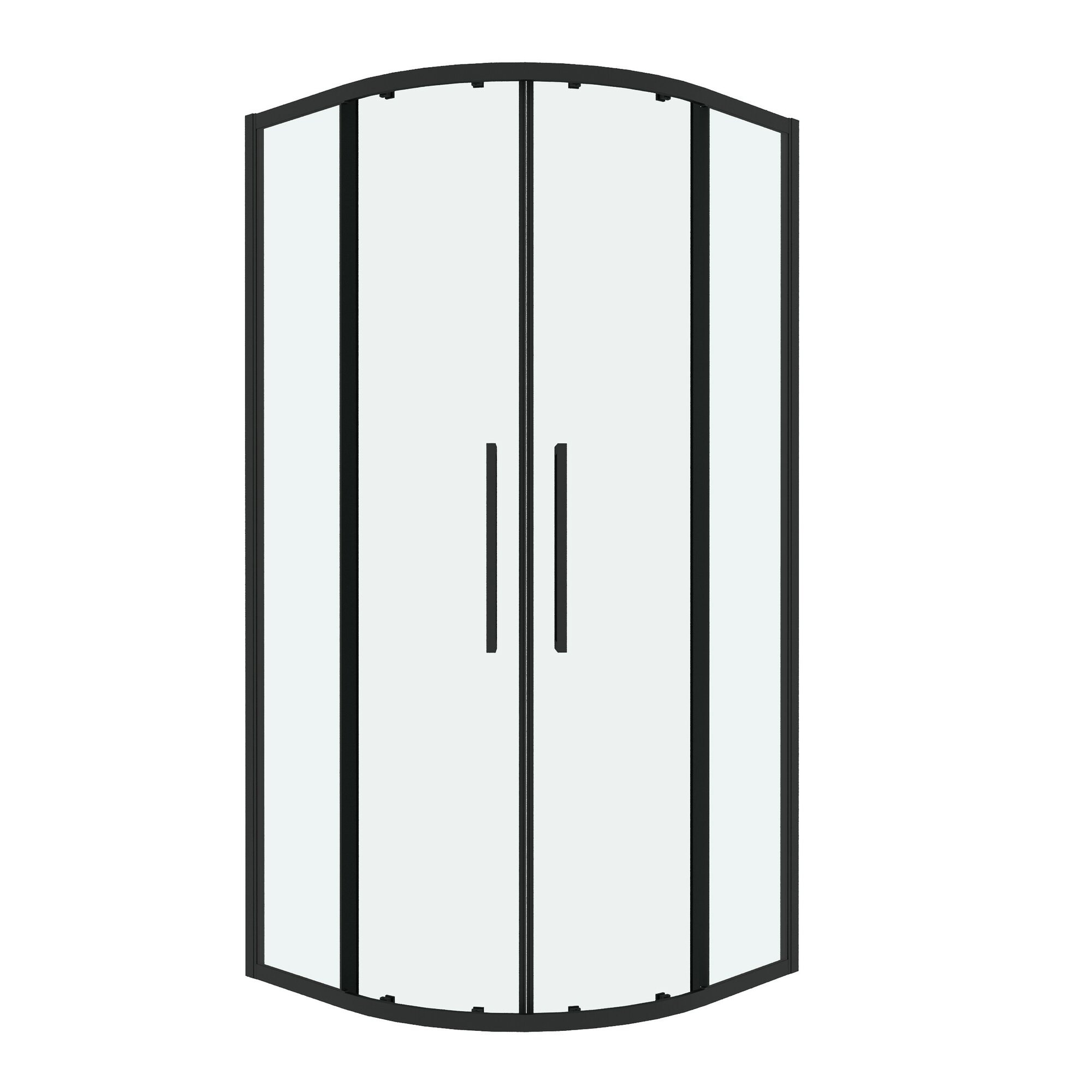 Душевое ограждение Grossman Cosmo 301. K33.02.8080.21.00 (80х80х195) четверть круга, раздвижная, черный матовый, стекло прозрачное, 1 место