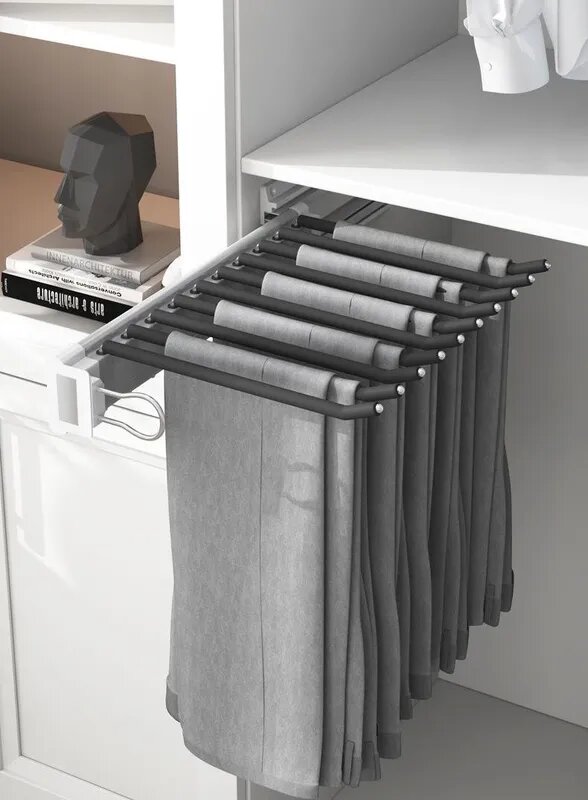 Брючница LitiantianStore, выдвижная, для брюк, с экокожей, 46 см, оранжевая