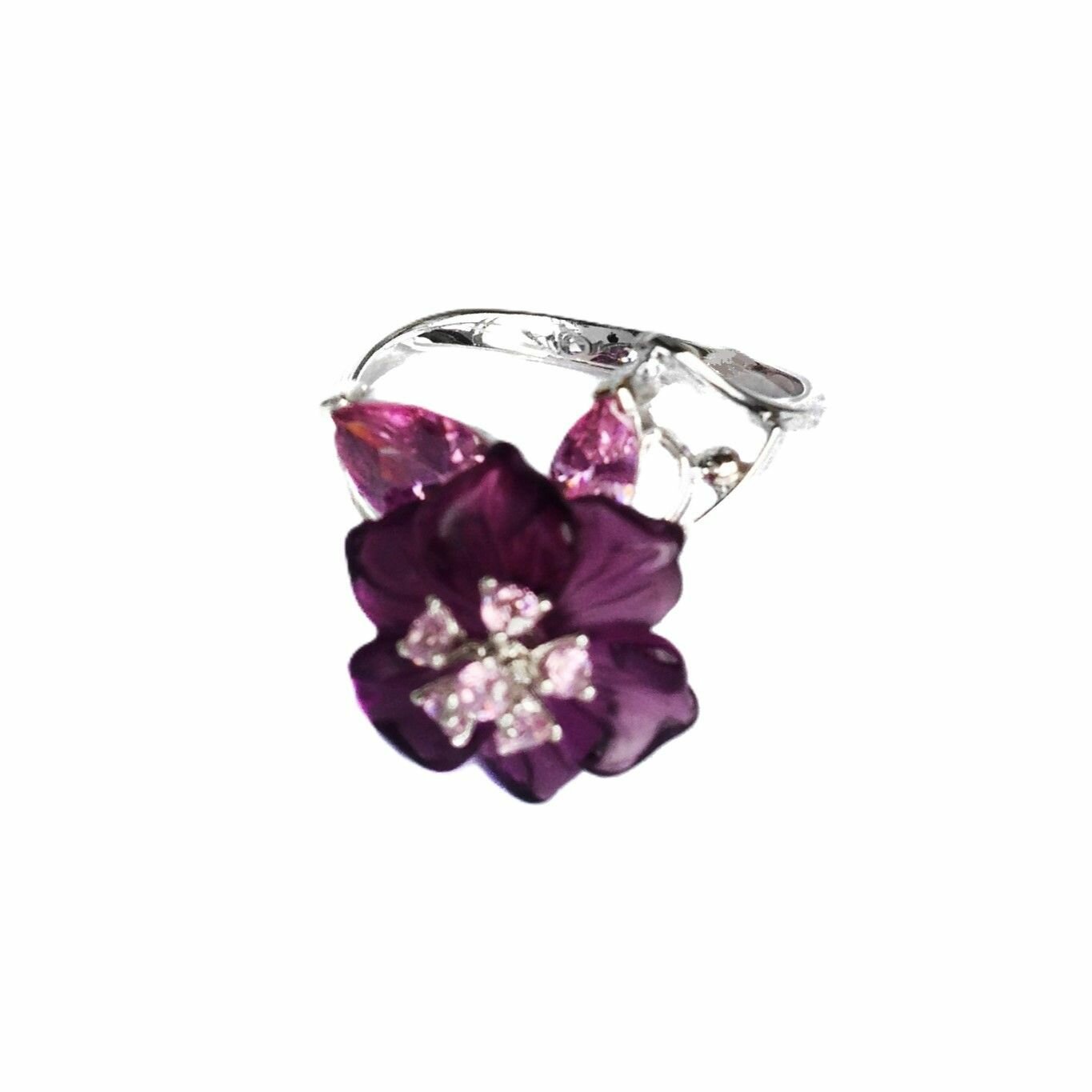 Кольцо тонкое, серебро, 925 проба, родирование, жемчуг