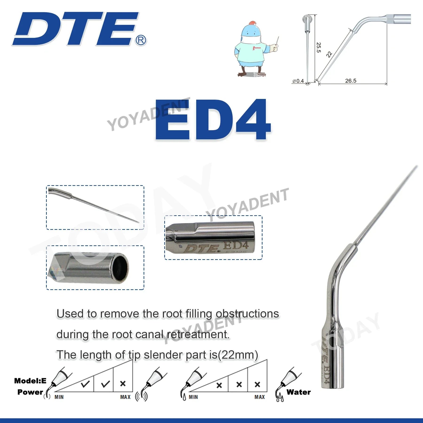 Woodpecker DTE наконечники для скалера ED4