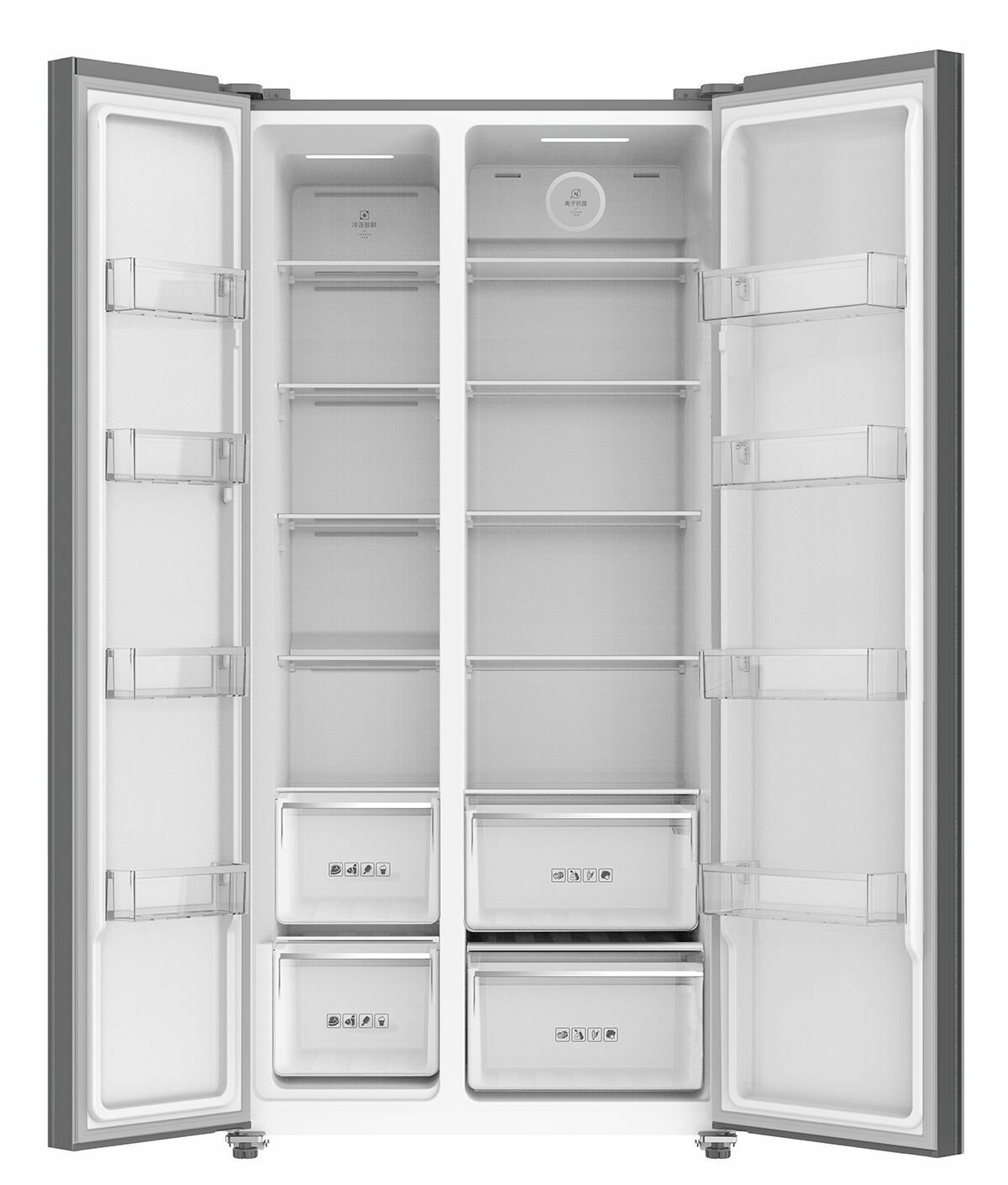 Холодильник Side-By-Side Korting KNFS 94099 XN ширина 91 см, объем 683 л, No Frost, A++, черная нержавеющая сталь — фото 1