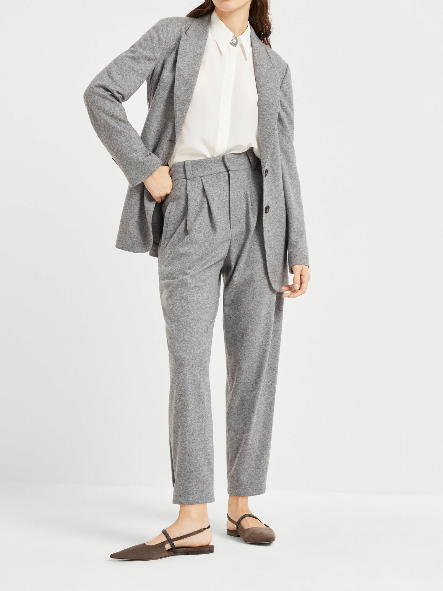 Рубашка BRUNELLO CUCINELLI Precious Buttonhole, размер M, белый — фото 1
