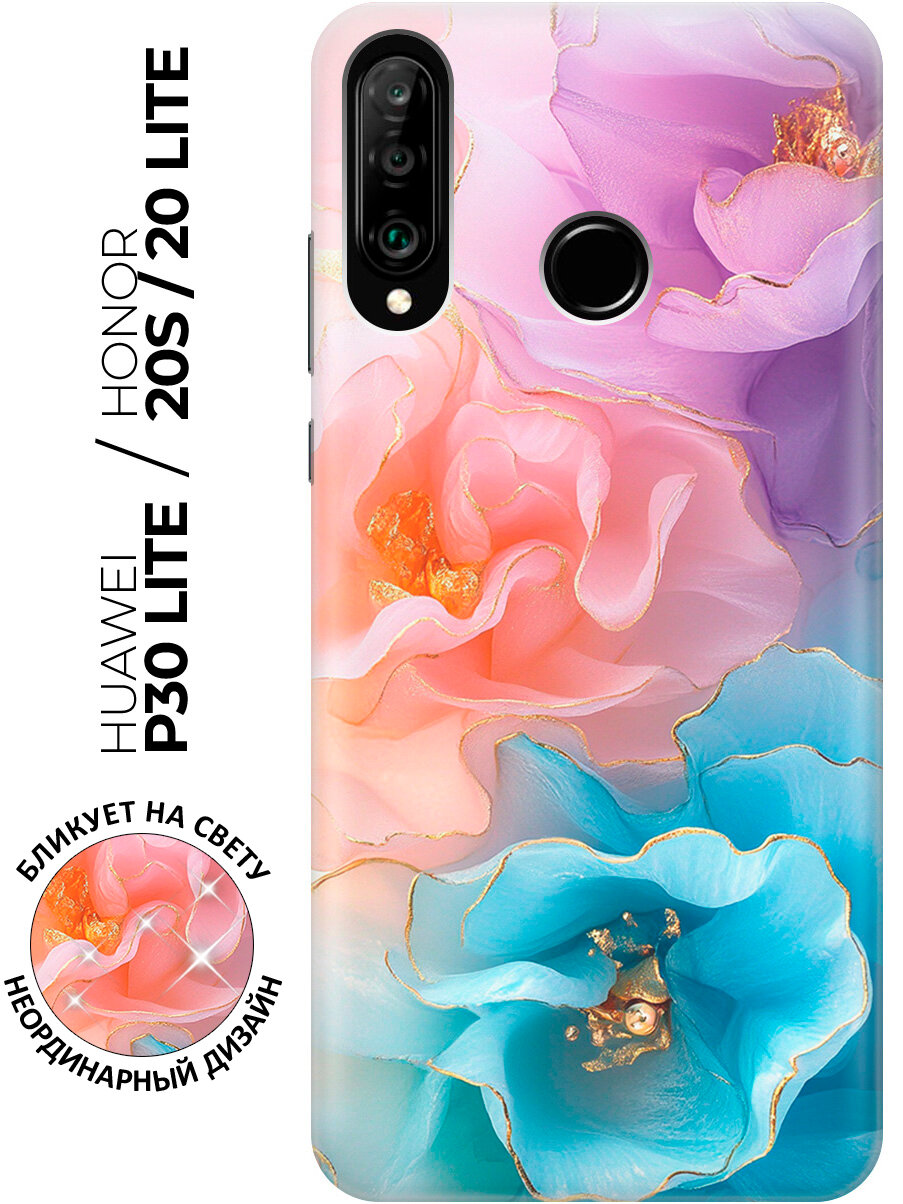 Силиконовый чехол на Honor 20 Lite / 20s / Huawei P30 Lite с принтом "Изумительные цветы"