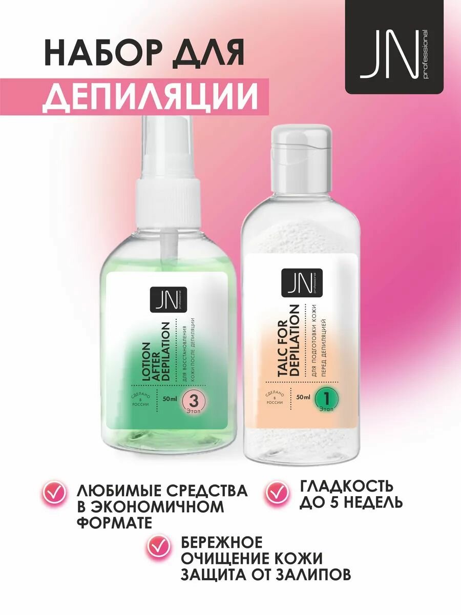JessNail Professional / Набор лосьон и тальк после депиляции восстанавливающий 100 мл