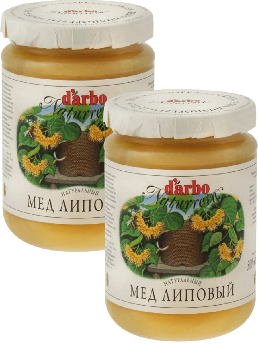 Мед липовый натуральный Darbo Австрия набор 500 г*2штуки ст/банка