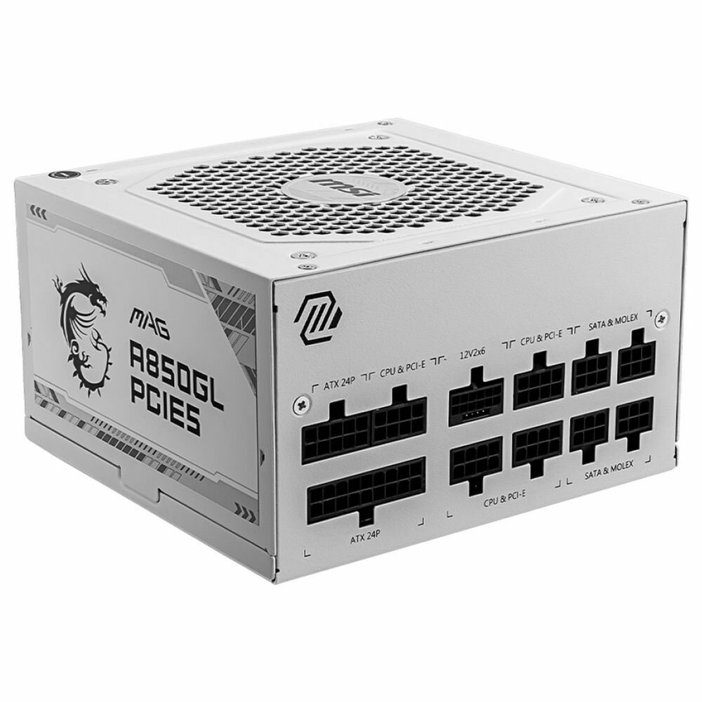 Блок питания компьютера MSI Блок питания MAG A850GL PCIE5 WHITE , 850W, 80+ Gold