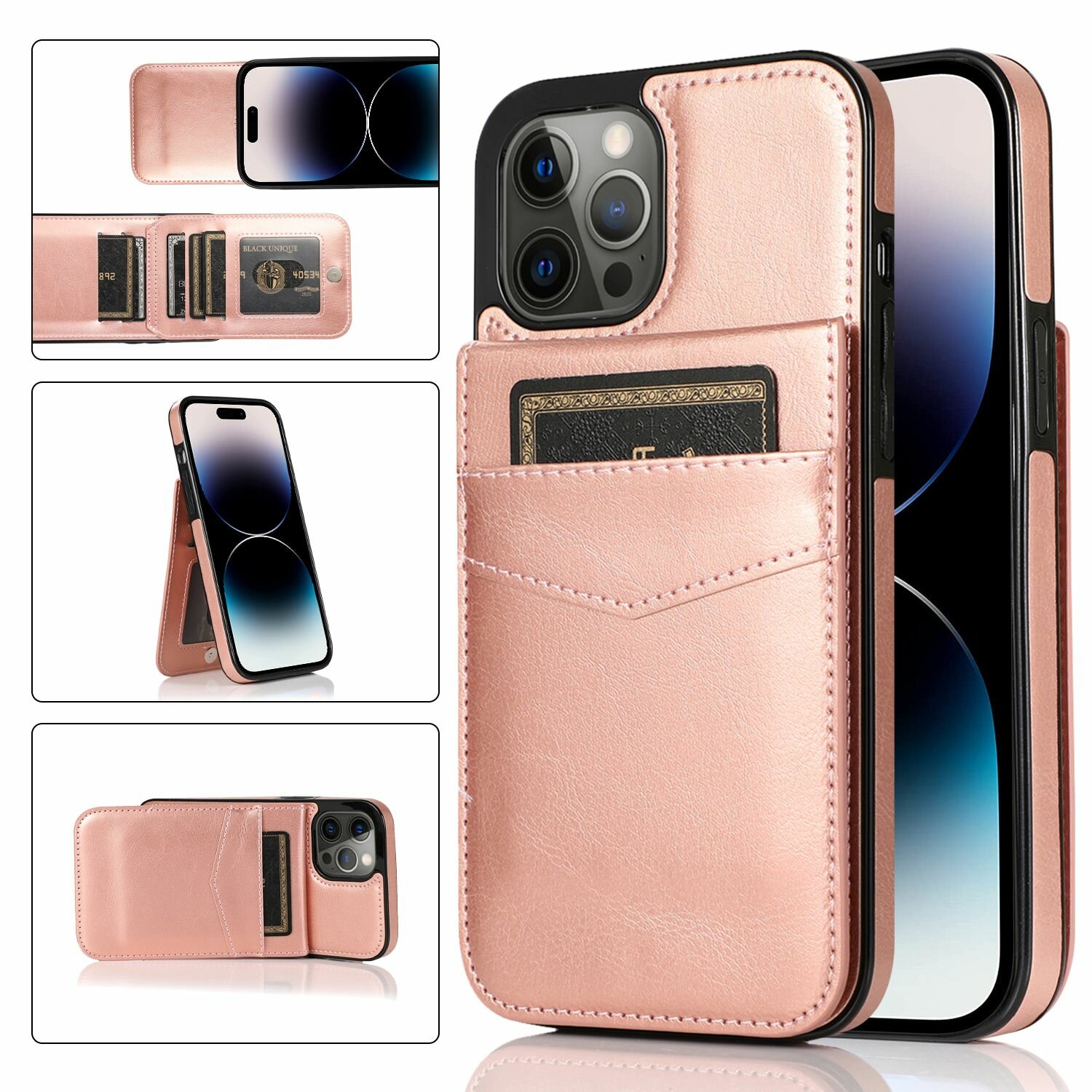 Чехол MyPads с подставкой для iPhone 15 Pro Max (Айфон 15 Про Макс), кожаный