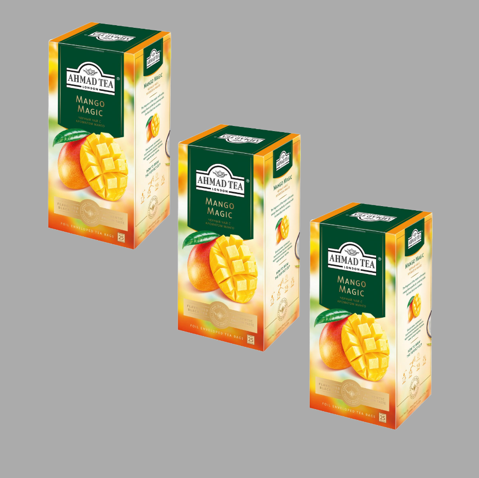 Чай черный Ахмад Магия Манго 25 пакетиков 3 штуки
