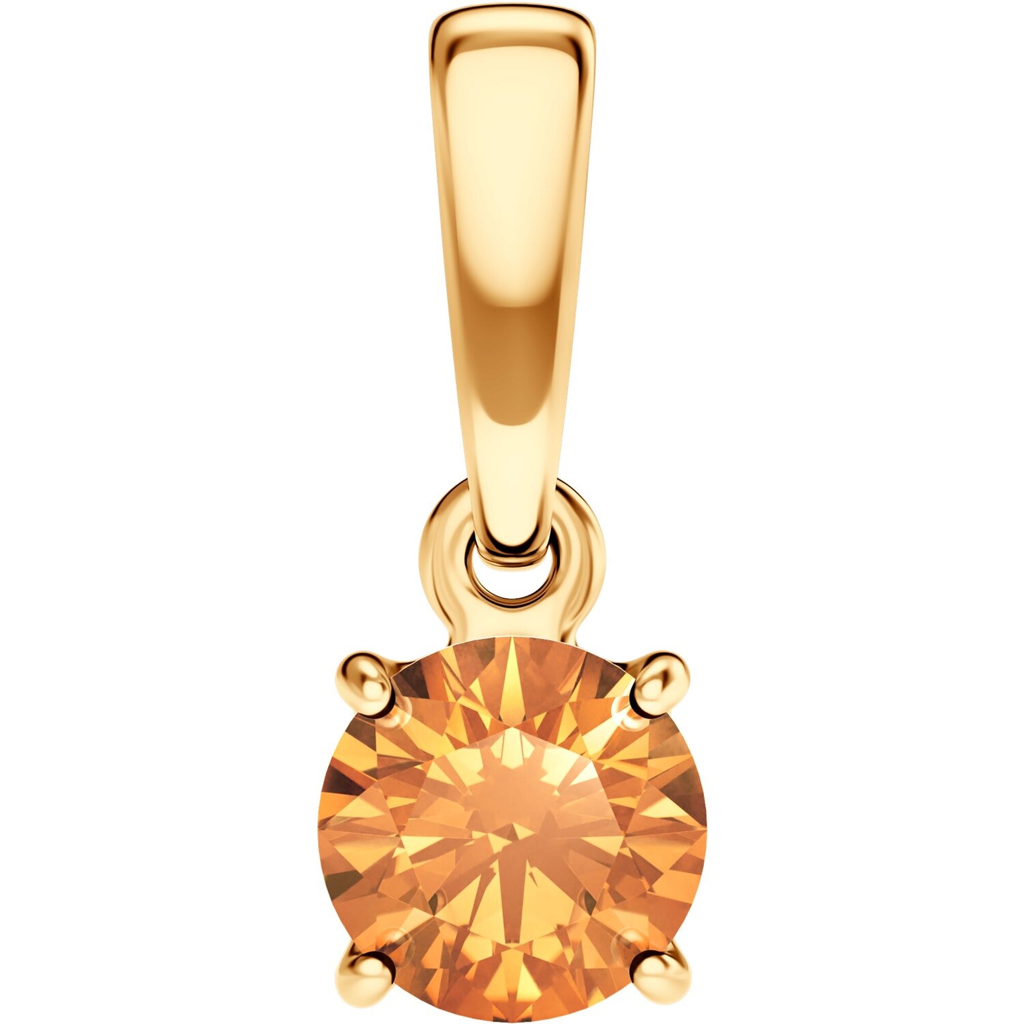 Подвеска, красное золото, 585 проба, топаз