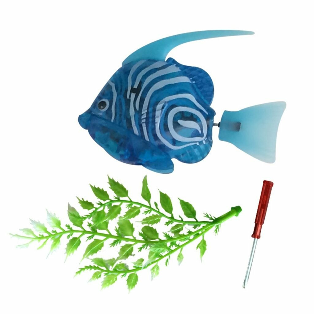 Светодиодная электронная рыбка pet fish-синяя в полоску