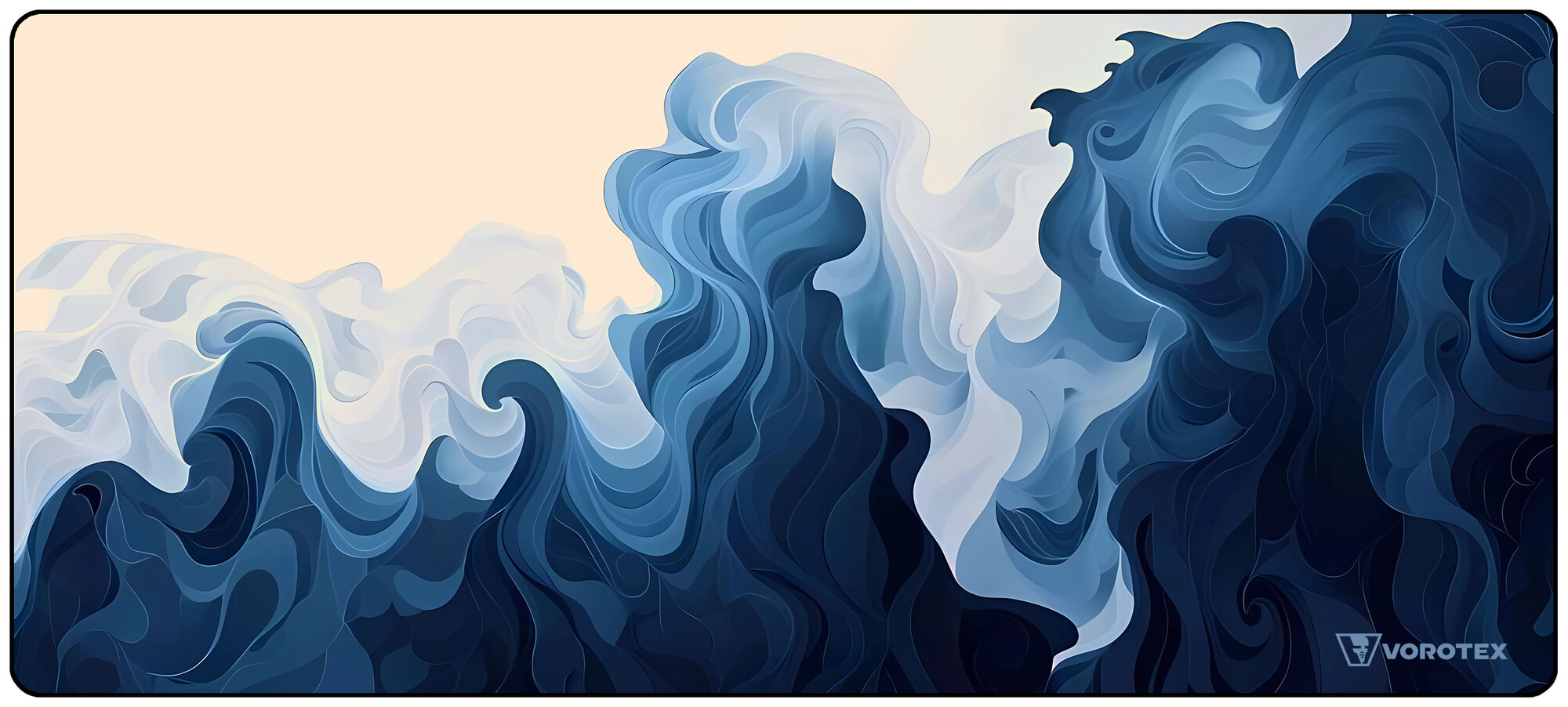 Игровой коврик для компьютерной мыши VOROTEX, 90х40 см, 4 мм, Blue smoke (Синии дым)
