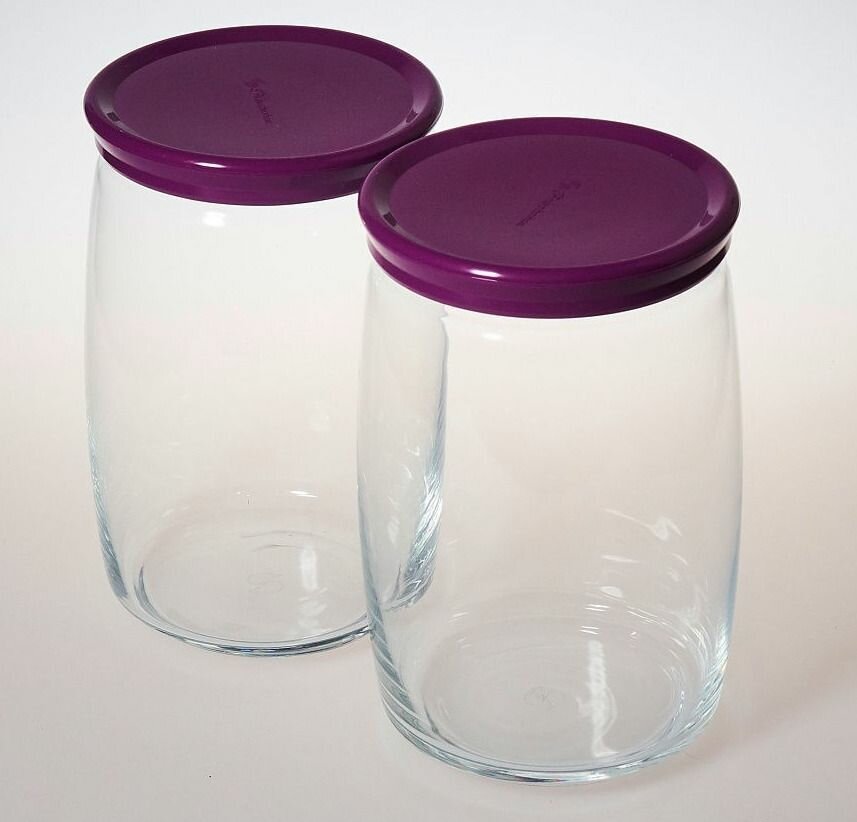 Набор банок Pasabahce Cesni, стекло, 1.1л, фиолетовые крышки, 2 шт