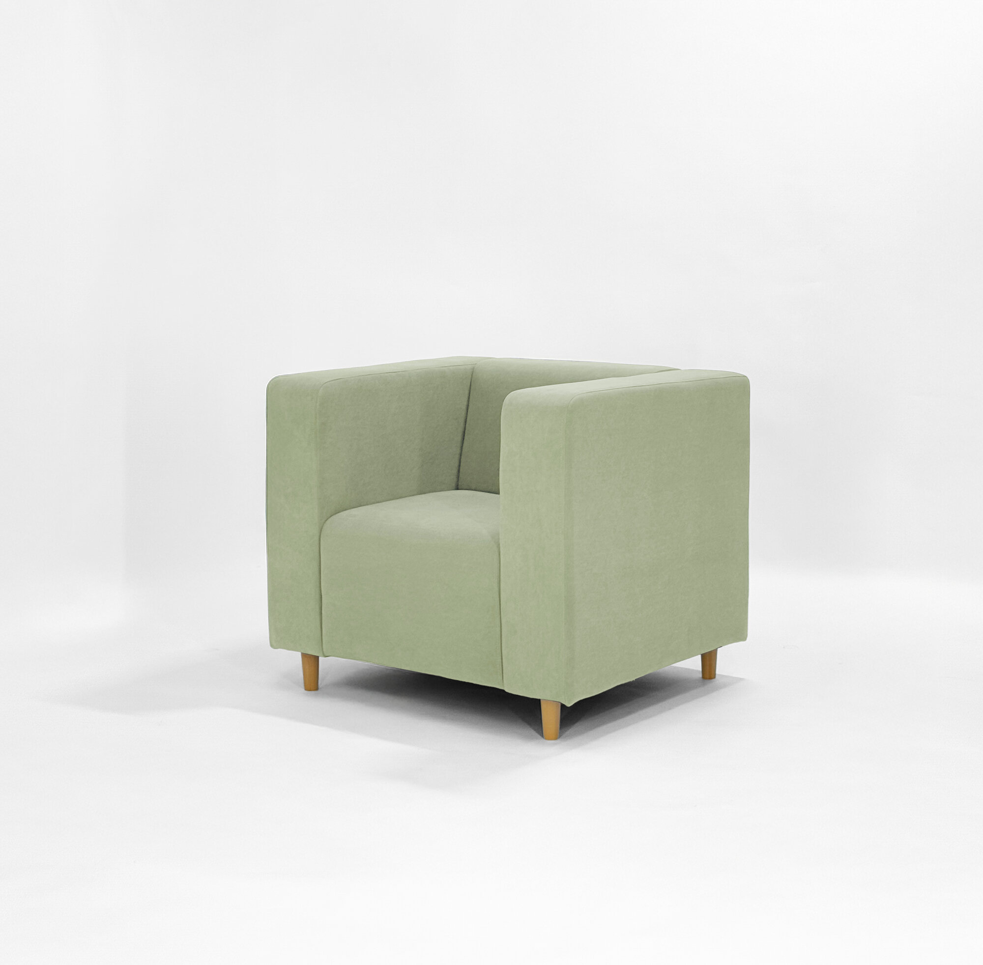 Кресло для Офиса Бэни. Цвет Мятный. Материал Велюр 90х78х77см