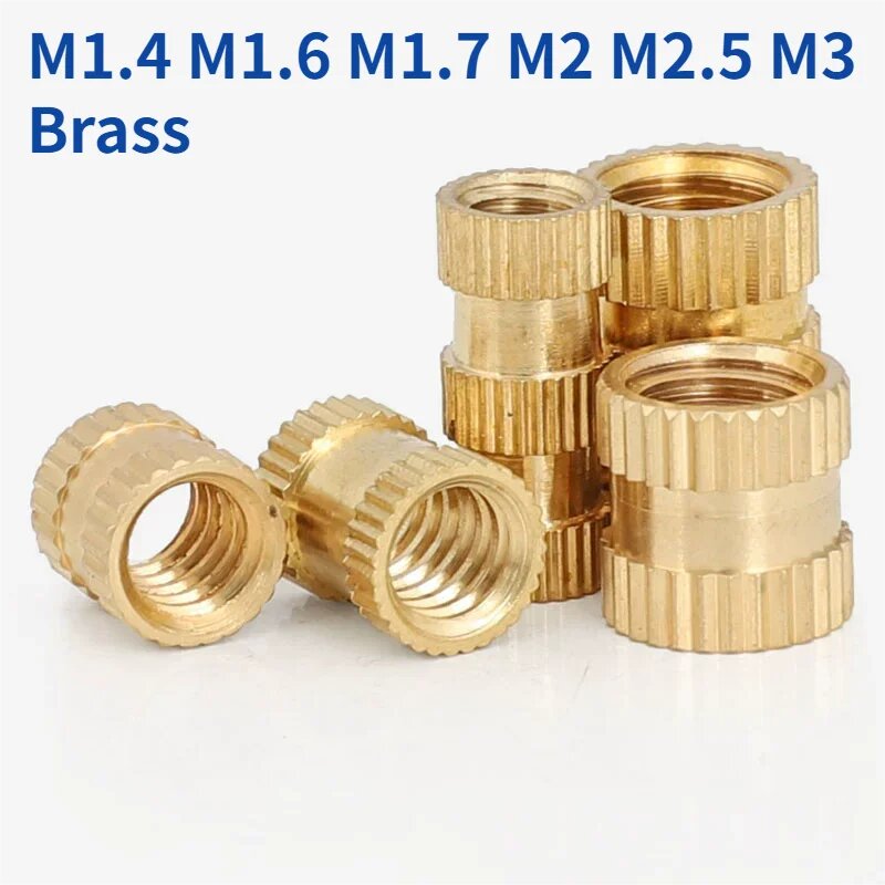 Латунные гайки с накаткой M1.4-M3 M3x4x10, 20pcs