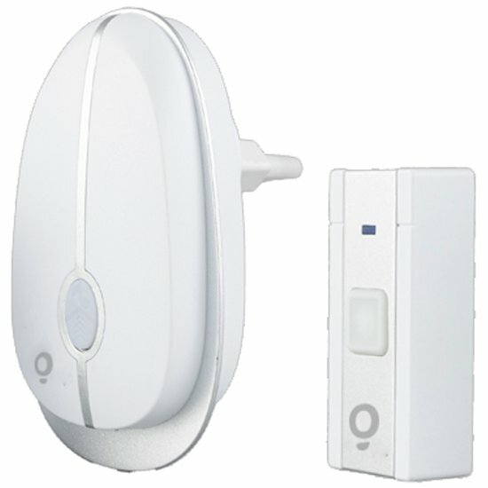 Звонок беспроводной Foton Lighting FOTON FL- AG-9644K/AC(220Vевр. вилка), 434MHz, 80-120m, 36мелод, 3 уровн. гром, LEDинд, WT/SI - цифр. звонок