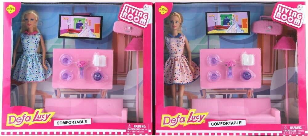 Кукла с мебелью DEFA Lucy "Comfortable", 29 см, Гостиная, 2 вида, в коробке