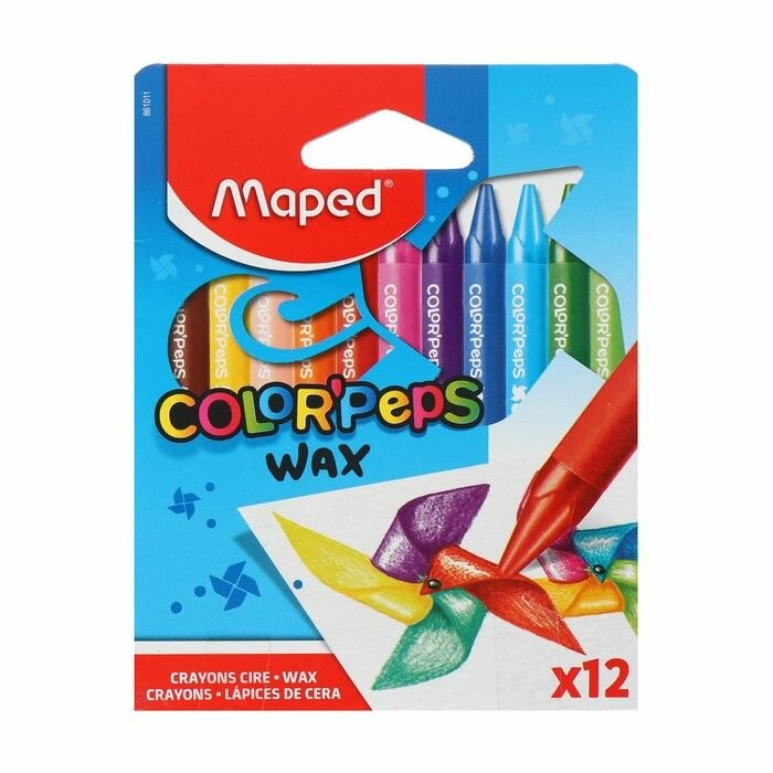 Мелки восковые Maped 12 цветов, Color Peps Wax (1223742)